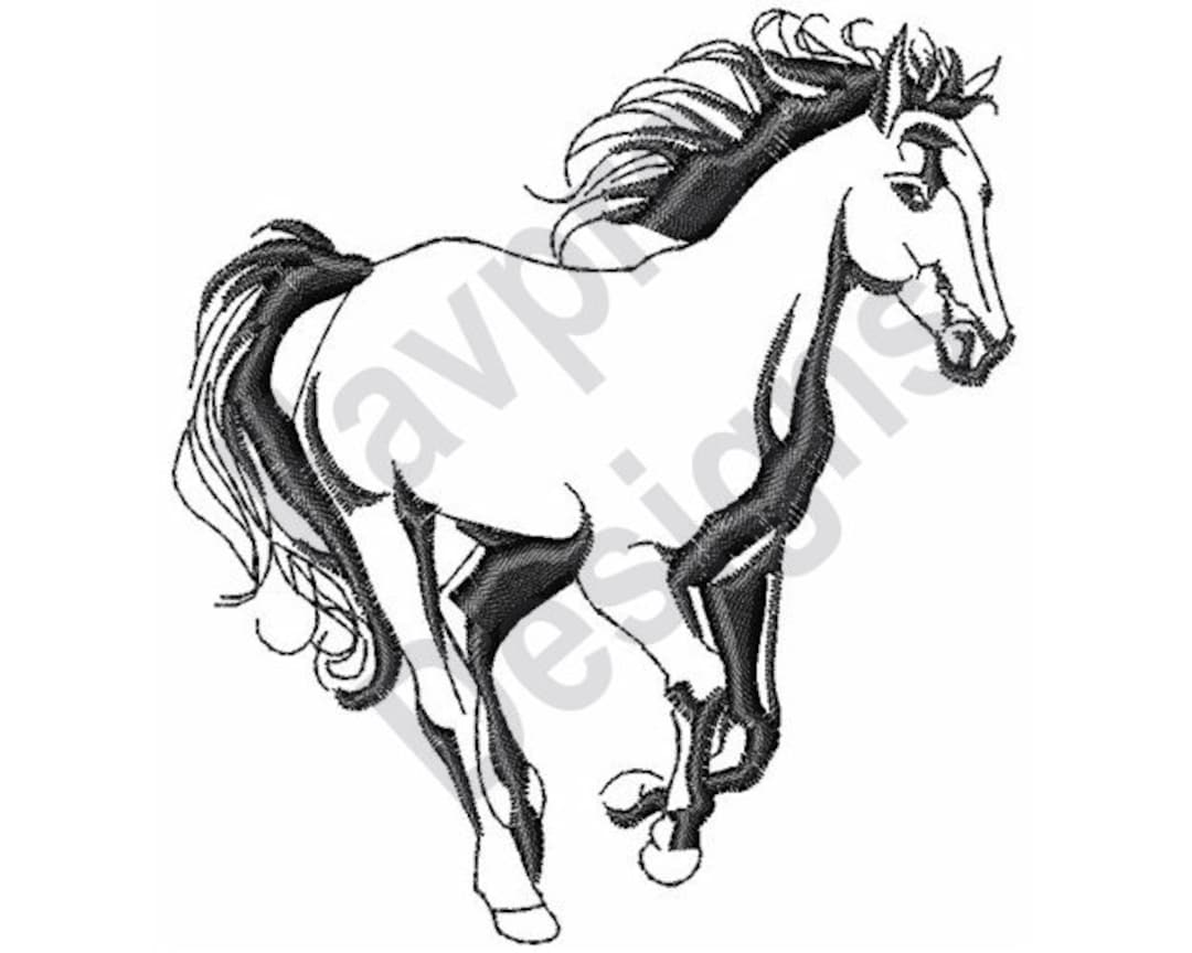 Running Horse Machine Embroidery Design - Etsy