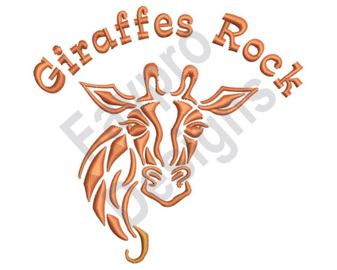 Giraffes Rock - Machine Embroidery Design - Etsy