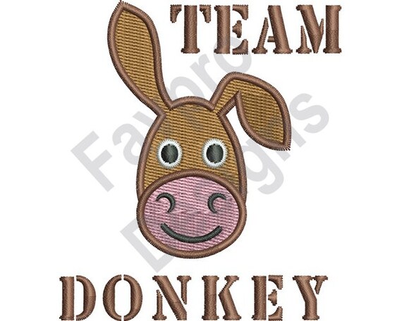 Team Donkey Machine Embroidery Design | Etsy