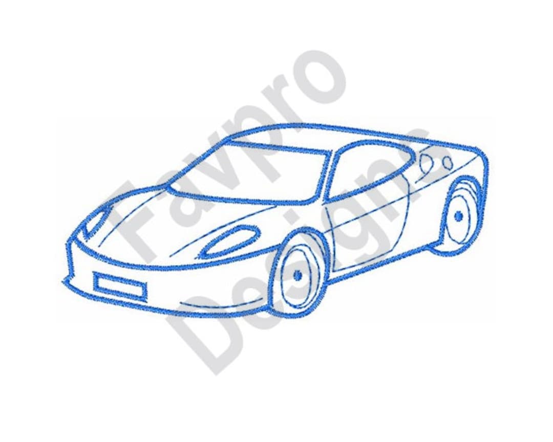 Outline Car - Machine Embroidery Design - Etsy
