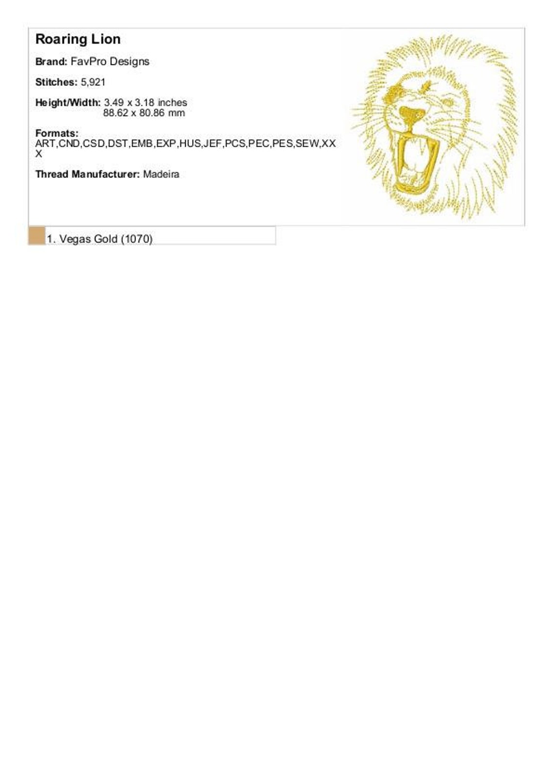 Roaring Lion Machine Embroidery Design - Etsy