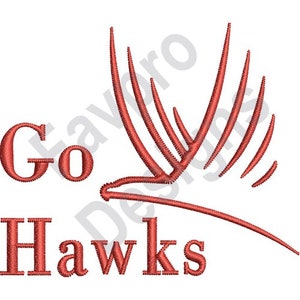 Go Hawks - Machine Embroidery Design - Etsy