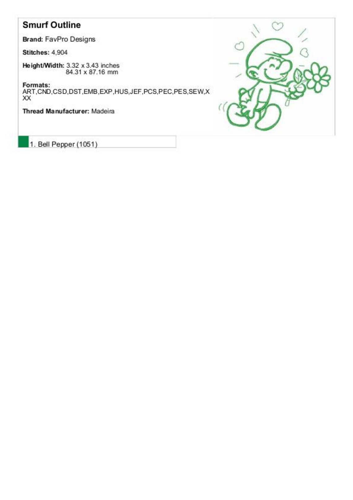 Smurf Outline Machine Embroidery Design - Etsy