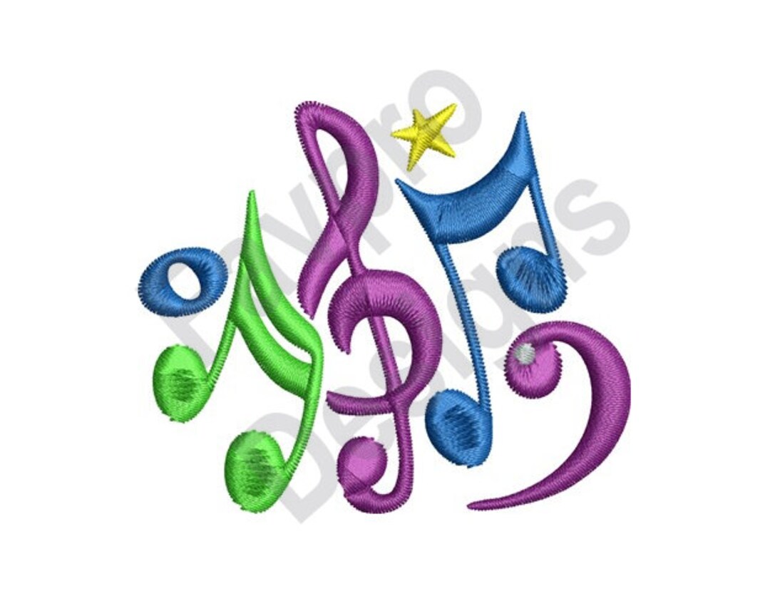 Music Notes - Machine Embroidery Design - Etsy
