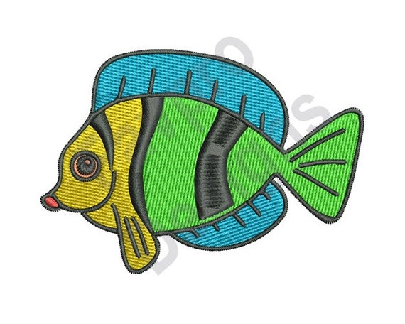 Tropical Fish Machine Embroidery Design - Etsy