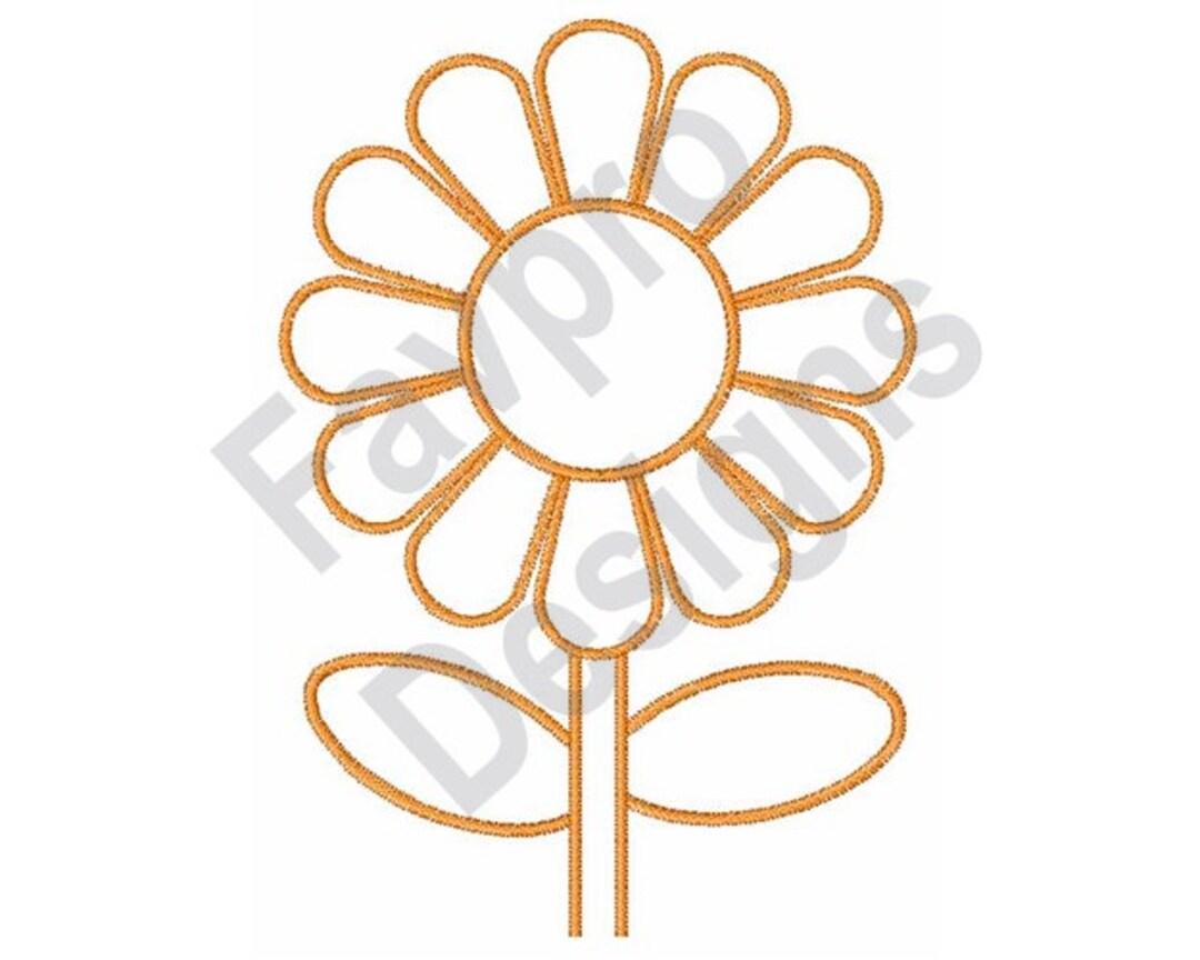 Daisy Outline - Machine Embroidery Design - Etsy