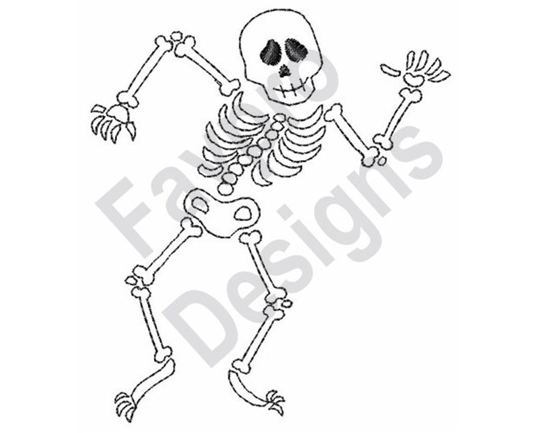 Skeleton Outline - Machine Embroidery Design - Etsy