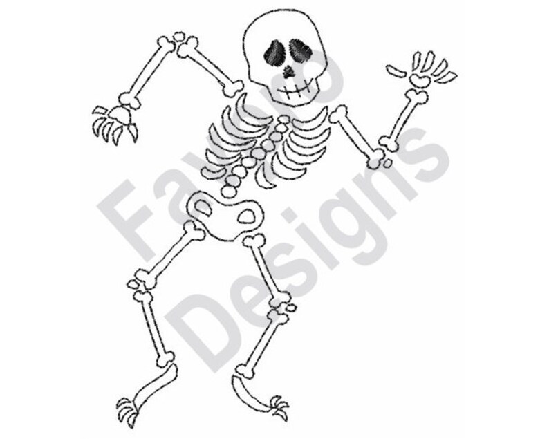 Skeleton Outline Machine Embroidery Design | Etsy
