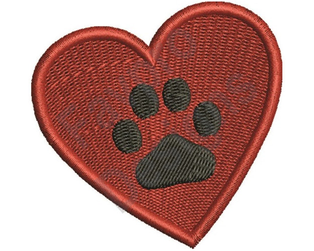 Heart and Paw - Machine Embroidery Design - Etsy