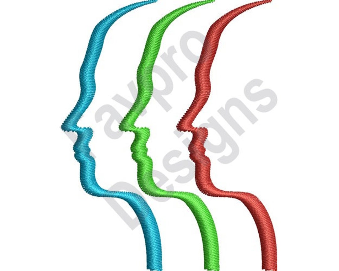 Face Profiles Machine Embroidery Design - Etsy