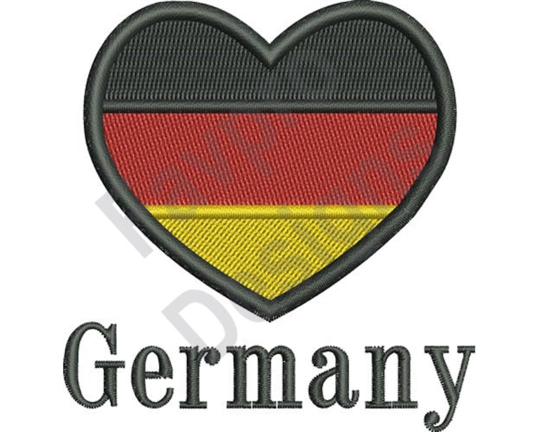 I Love Germany Flag - Machine Embroidery Design - Etsy