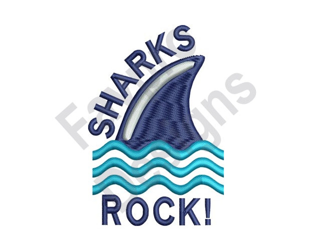 Sharks Rock - Machine Embroidery Design - Etsy
