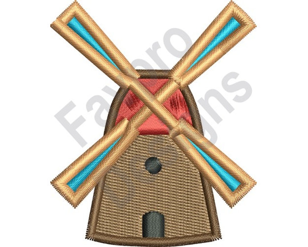 Windmill - Machine Embroidery Design - Etsy
