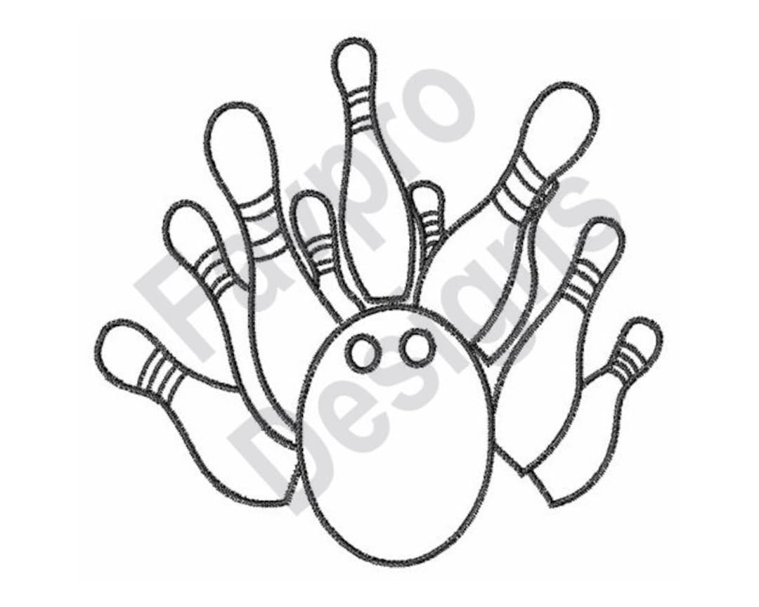 Bowling Outline - Machine Embroidery Design - Etsy