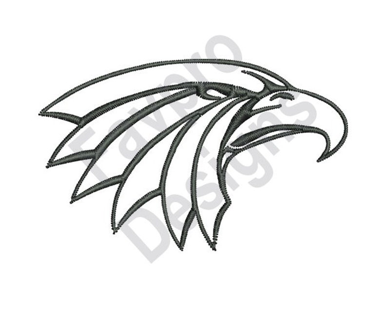 Hawk Outline - Machine Embroidery Design - Etsy