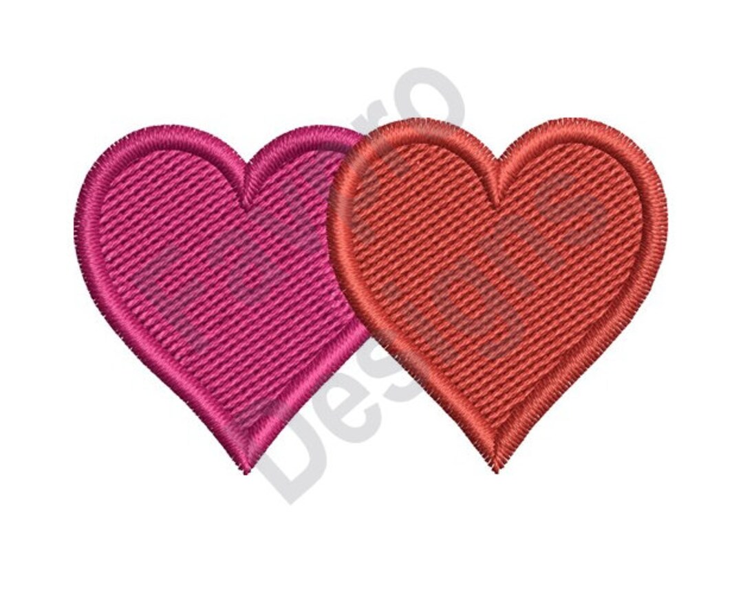 Double Hearts - Machine Embroidery Design - Etsy