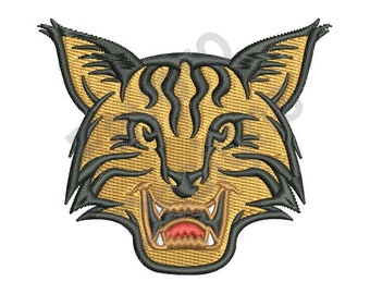 Angry Bobcat Face Profile / Lynx Rufus Machine Embroidery Design - Etsy