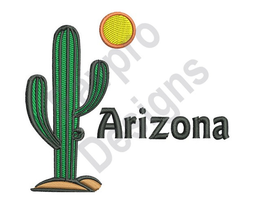 Cactus and Sun Arizona - Machine Embroidery Design - Etsy