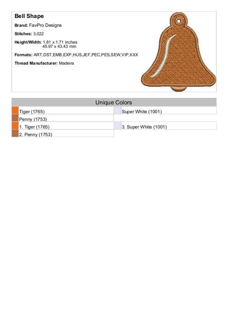 Bell Shape Machine Embroidery Design | Etsy
