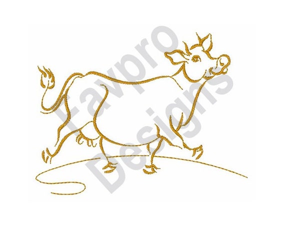 Happy Cow Machine Embroidery Design - Etsy