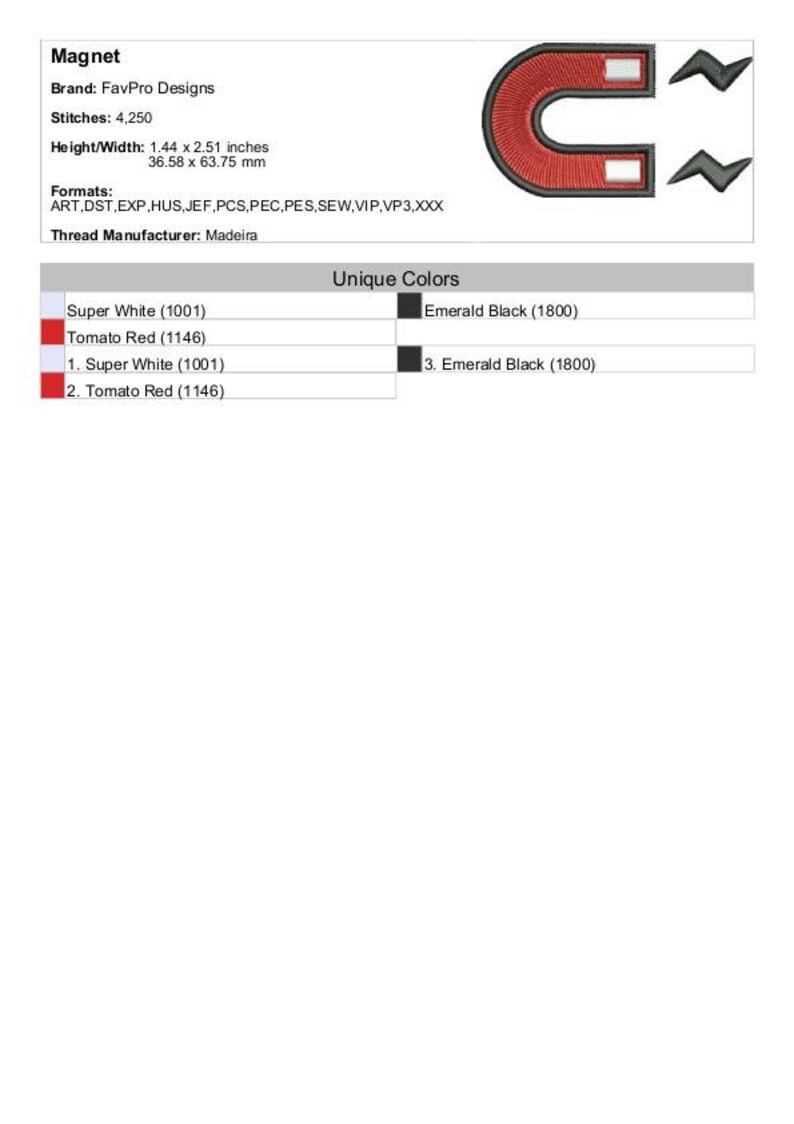 Magnet Machine Embroidery Design - Etsy