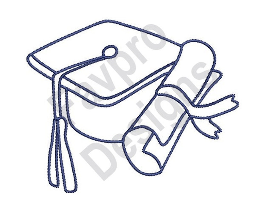 Graduation Outline - Machine Embroidery Design - Etsy