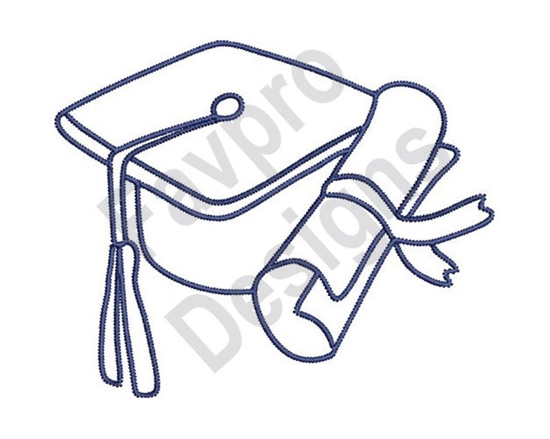 Graduation Outline Machine Embroidery Design - Etsy