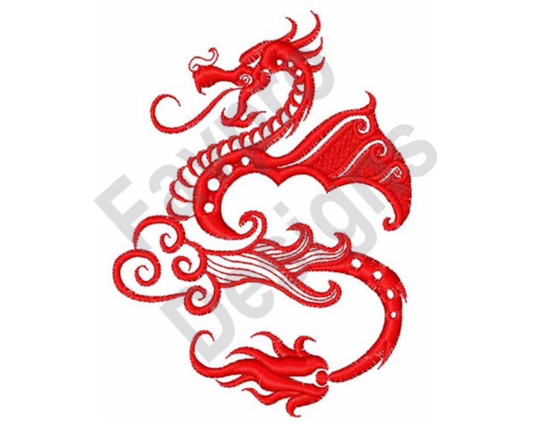 Asian Dragon - Machine Embroidery Design - Etsy