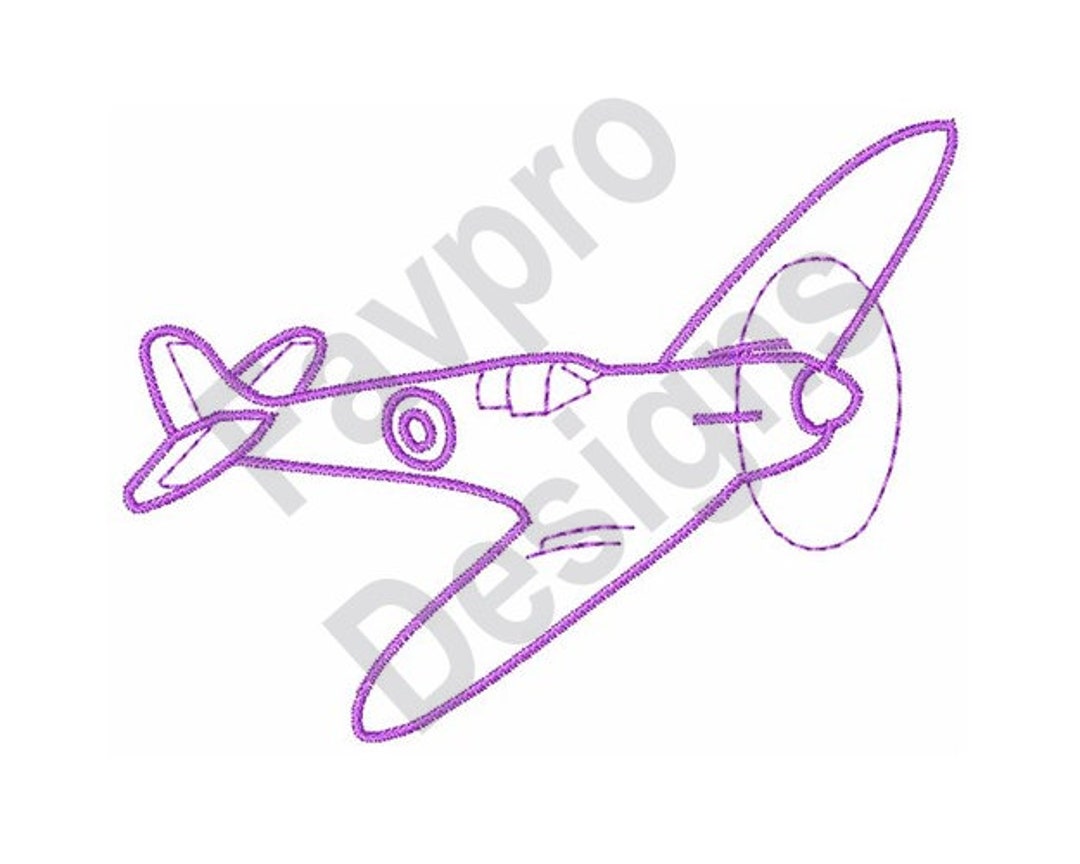 Airplane Outline - Machine Embroidery Design - Etsy