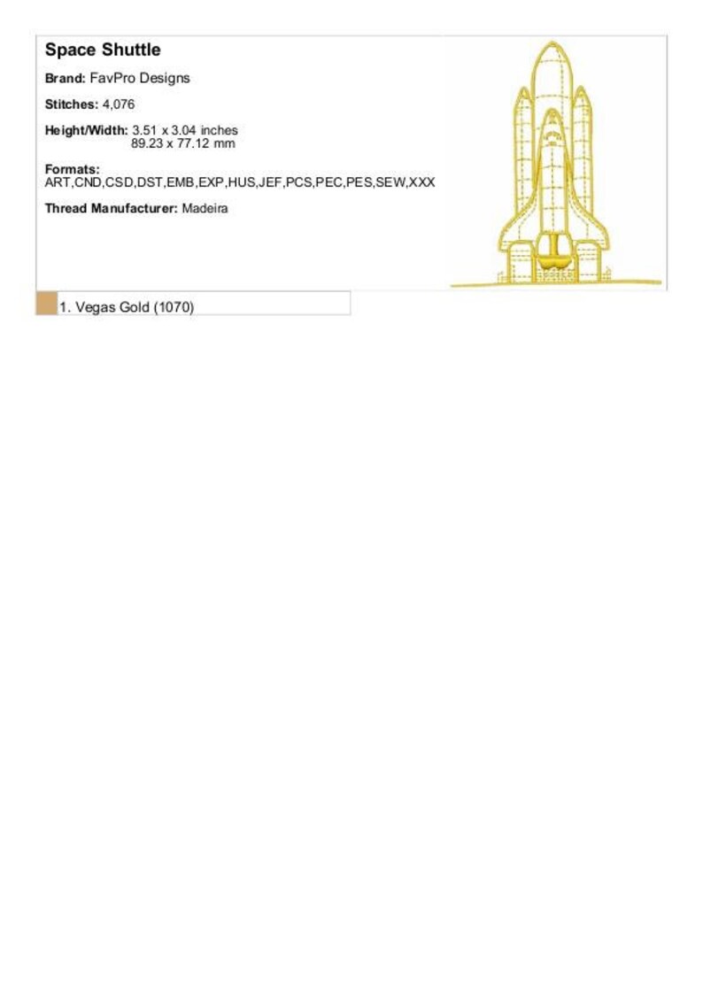 Space Shuttle Machine Embroidery Design - Etsy