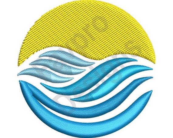 Ocean Sunset Machine Embroidery Design | Etsy