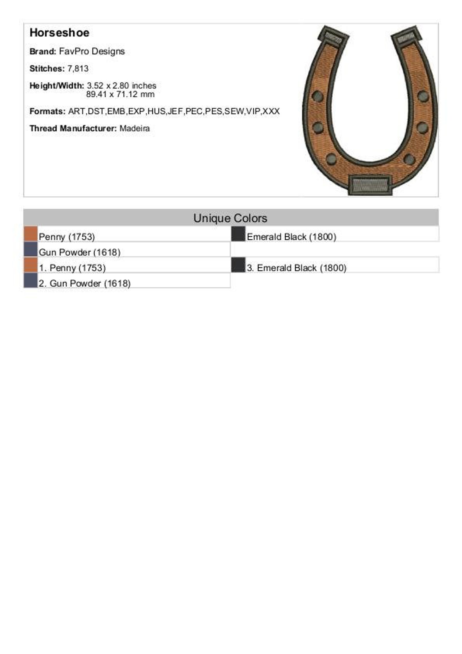 Horseshoe - Machine Embroidery Design - Etsy