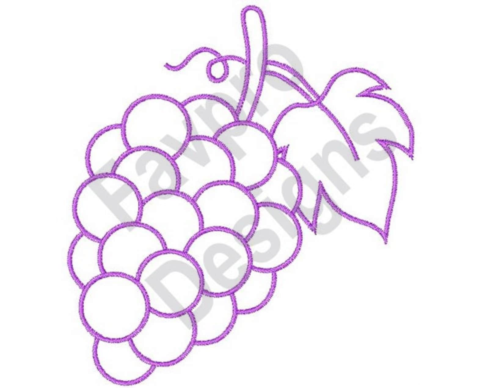 Grapes Outline Machine Embroidery Design - Etsy
