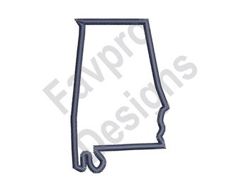 Alabama State Map Machine Embroidery Design Camellia State - Etsy