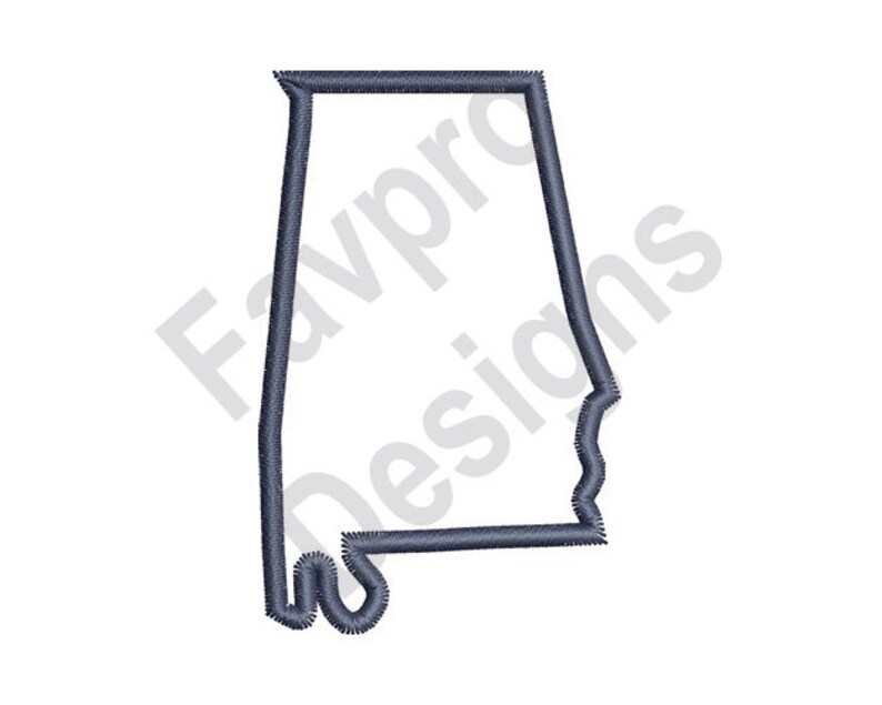 Alabama Outline Machine Embroidery Design | Etsy