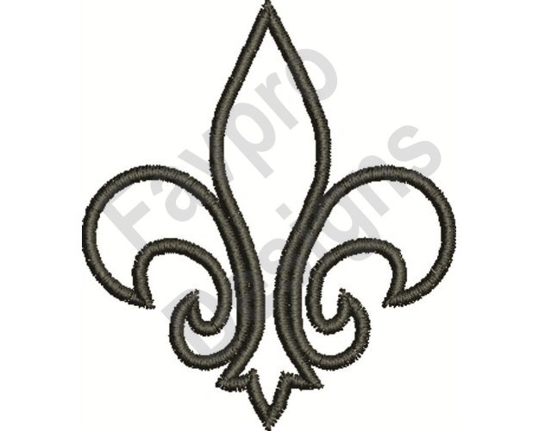 Fleur De Lis Outline - Machine Embroidery Design - Etsy