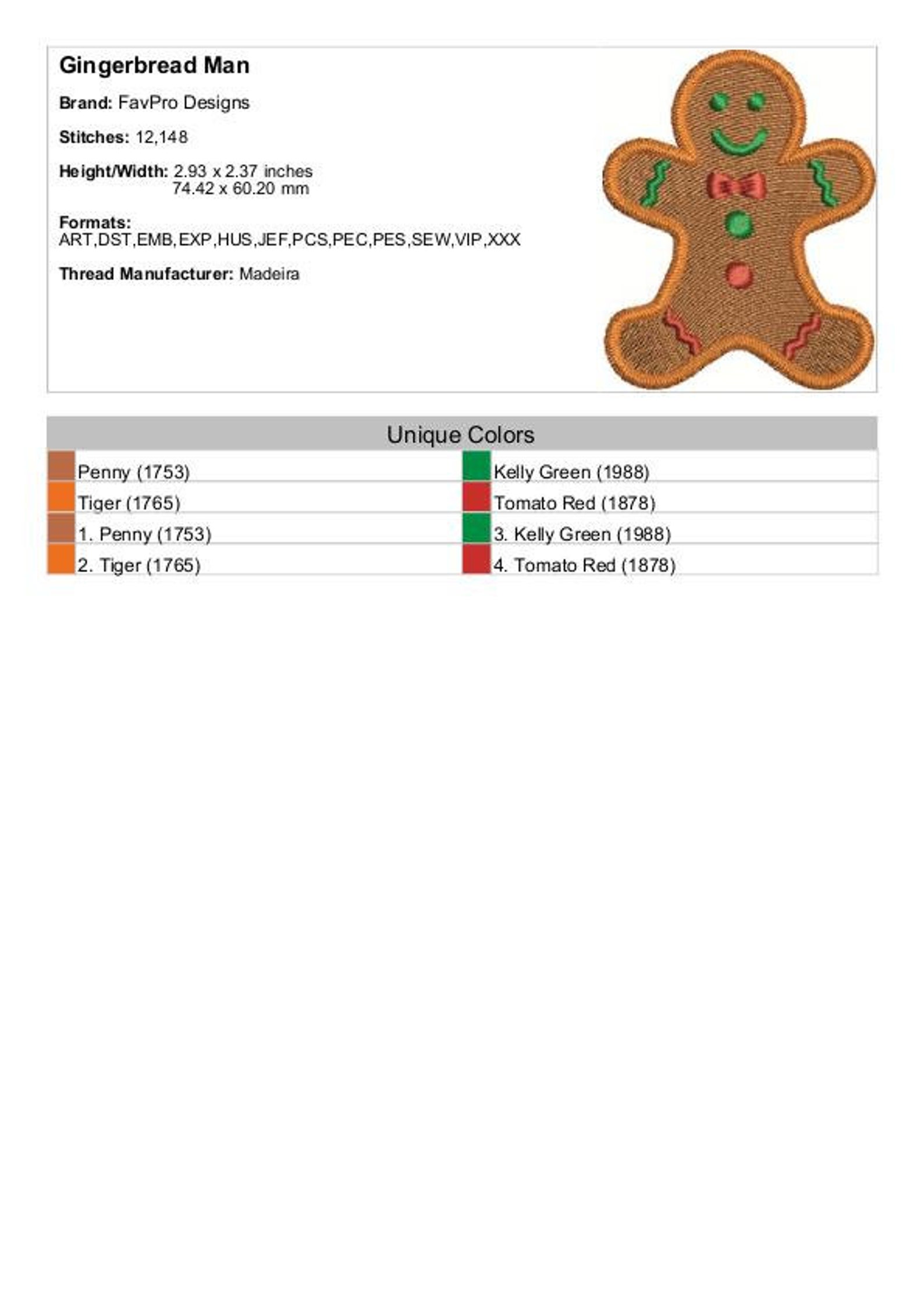 Gingerbread Man Machine Embroidery Design - Etsy