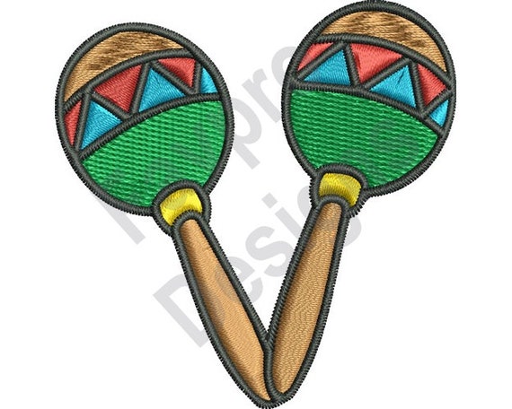 Colorful Maracas Machine Embroidery Design - Etsy