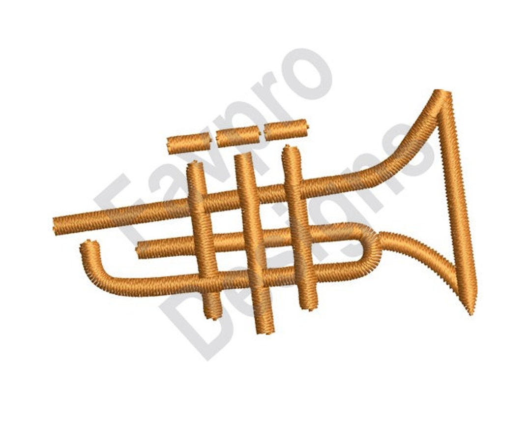 Trumpet Outline - Machine Embroidery Design - Etsy