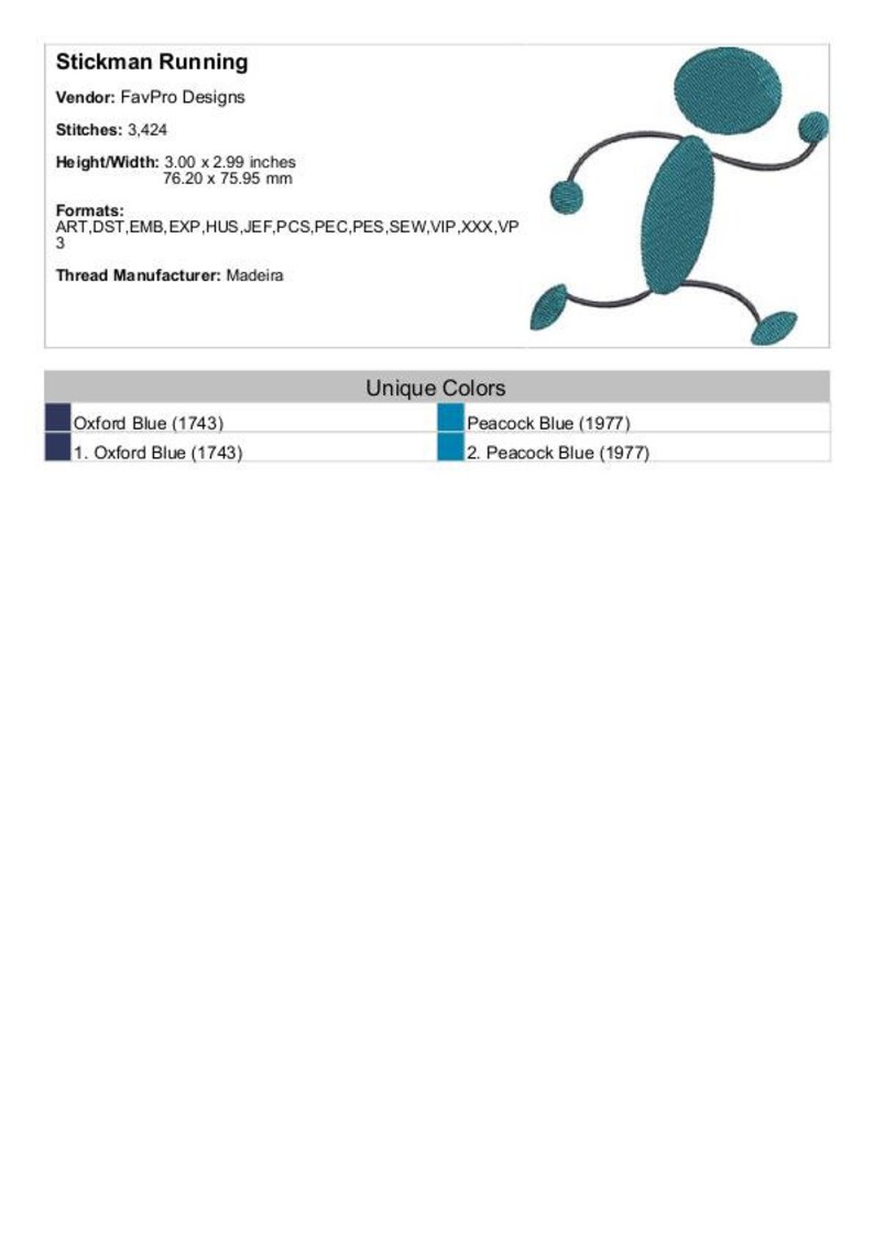 Stickman Running Machine Embroidery Design - Etsy