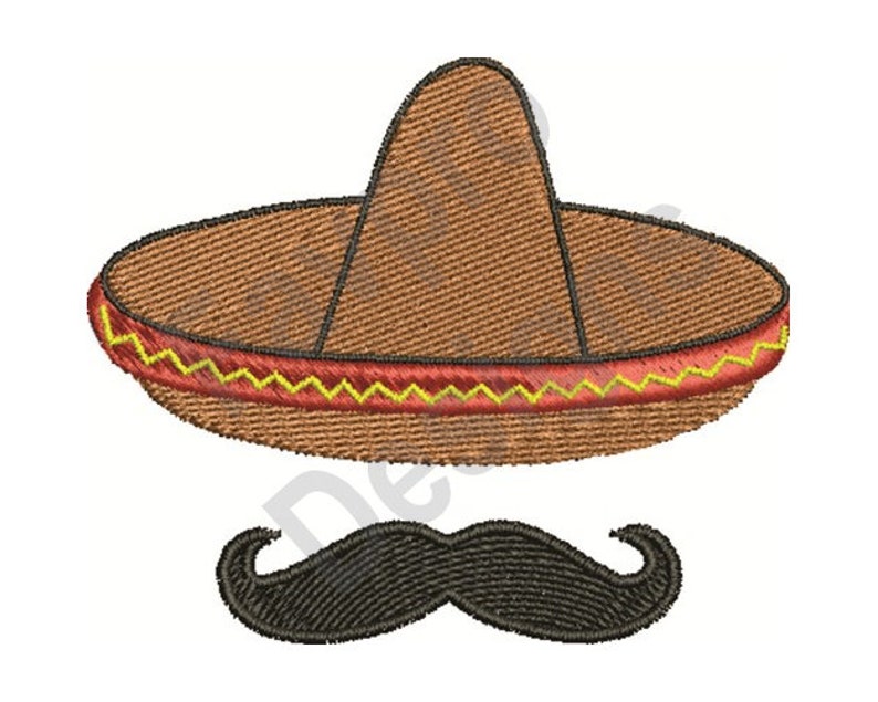 Bigote mexicano - diseño de máquina del bordado - Etsy España