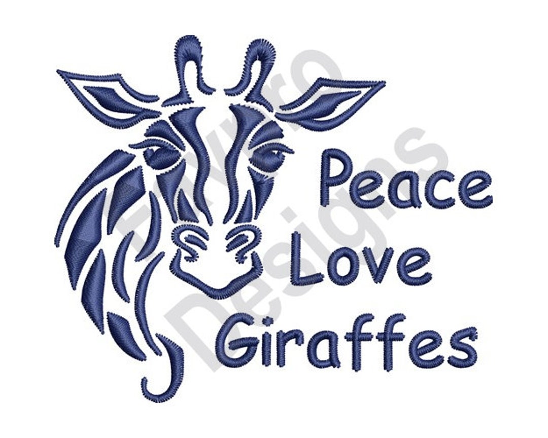 Peace Love Giraffes - Machine Embroidery Design - Etsy