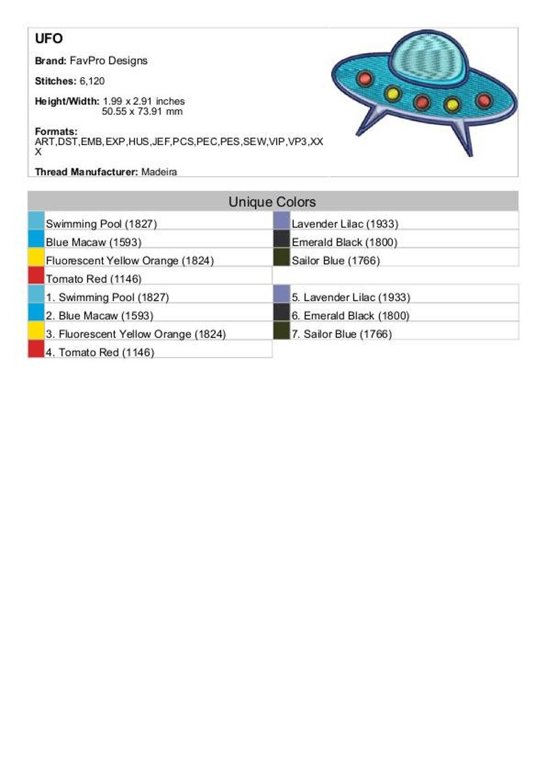 Ufo - Machine Embroidery Design - Etsy