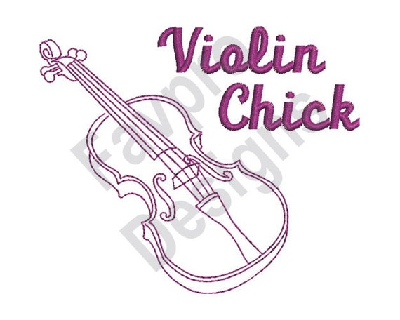 Violin Chick Machine Embroidery Design - Etsy
