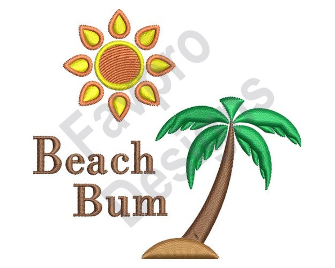 Beach Bum - Machine Embroidery Design - Etsy