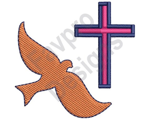 Dove and Cross Machine Embroidery Design | Etsy