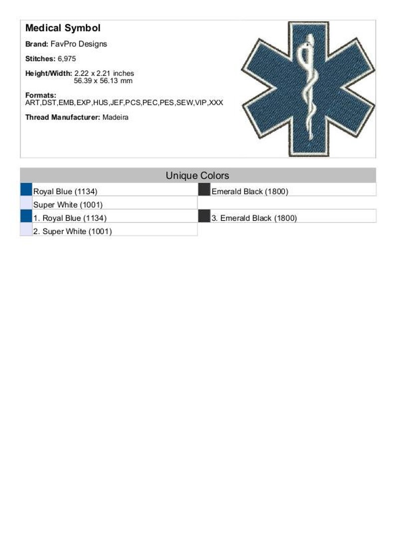 Medical Symbol Machine Embroidery Design - Etsy