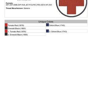 Red Cross Circle - Machine Embroidery Design - Etsy