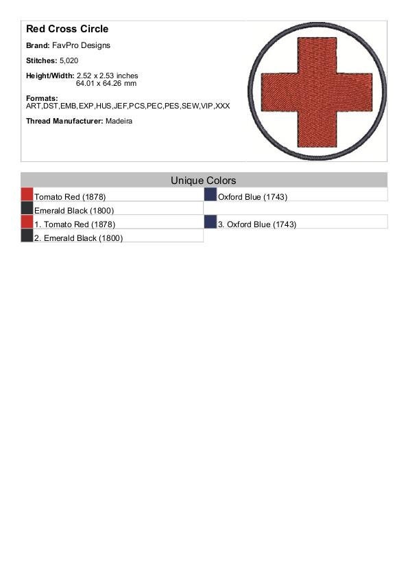 Red Cross Circle - Machine Embroidery Design - Etsy
