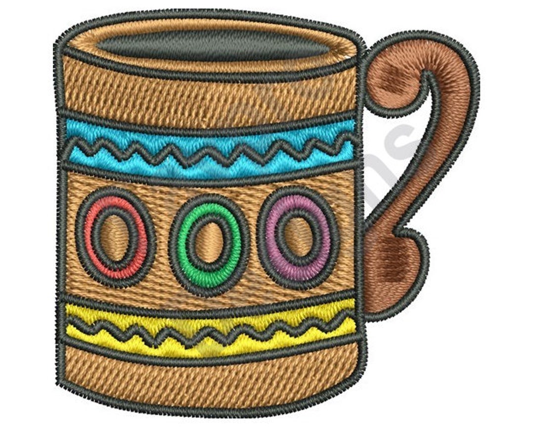 Coffee Cup - Machine Embroidery Design - Etsy